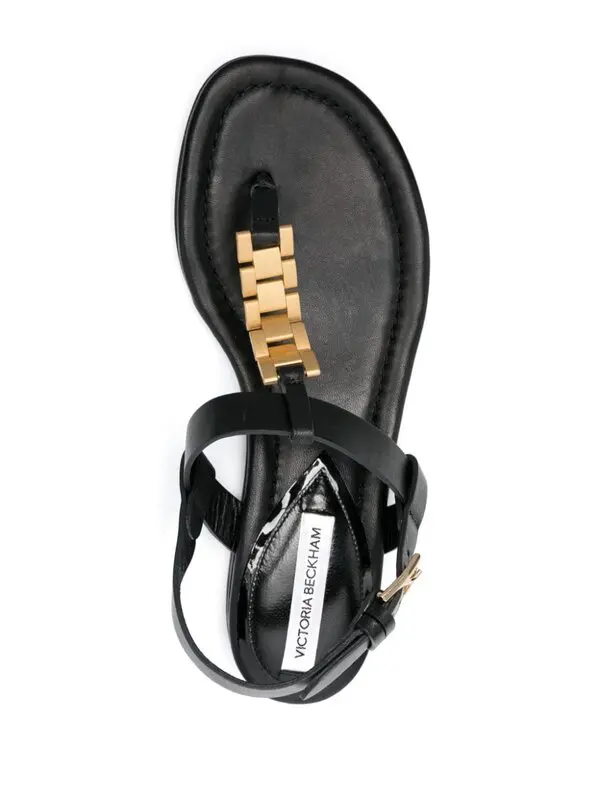 Victoria Beckham Chain-embellished Leather Sandals