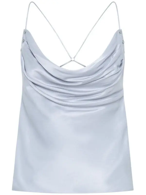 DION LEE Rivet Cowl-neck Top