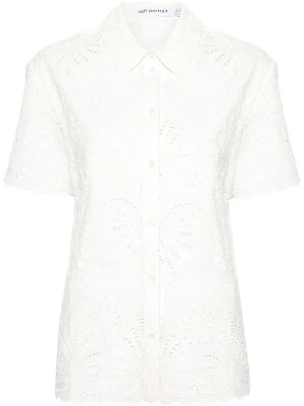 SELF-PORTRAIT Broderie-anglaise Cotton Shirt