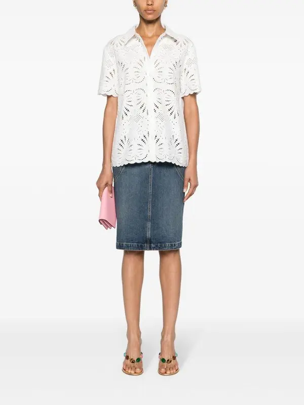 SELF-PORTRAIT Broderie-anglaise Cotton Shirt