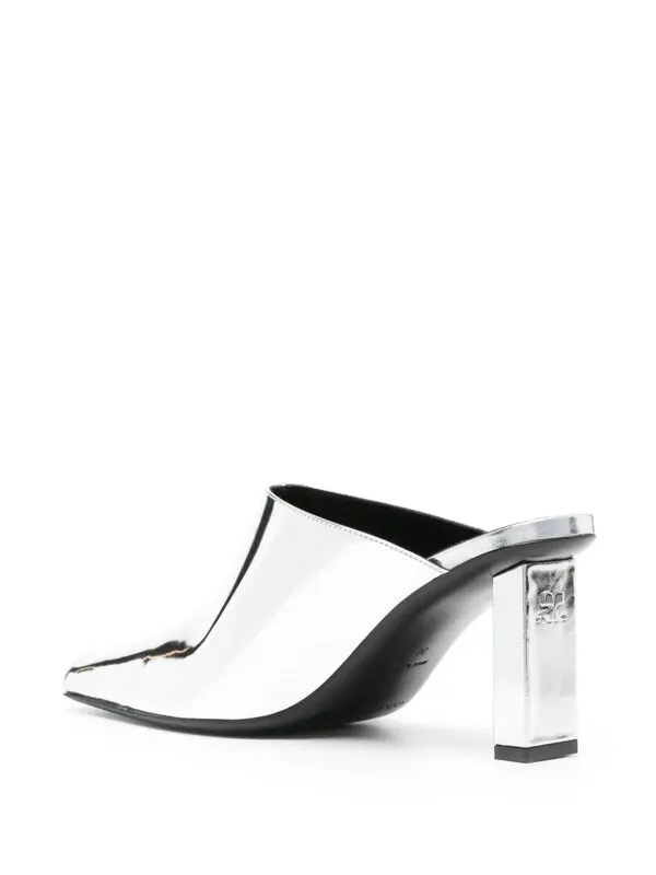 COURREGES 70mm Mirrored Mules - Silver