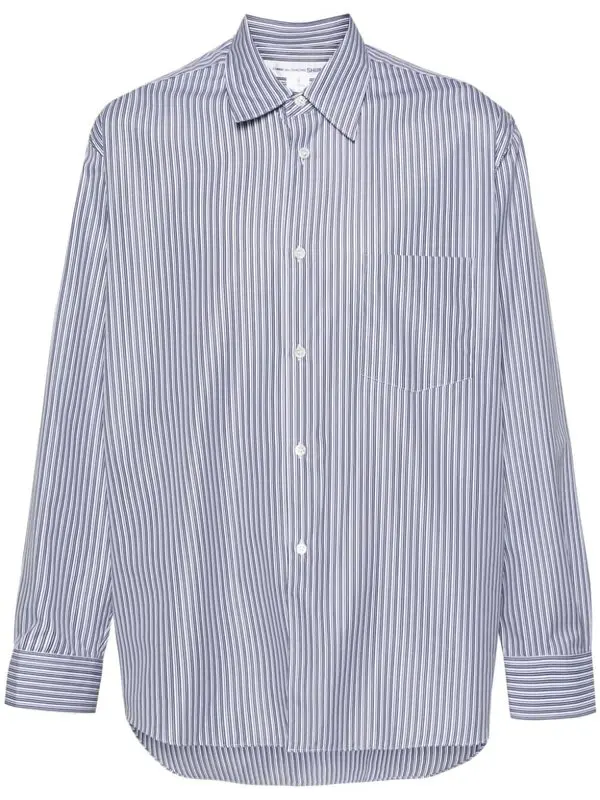 Comme Des Garçons Striped Cotton Shirt - Blue