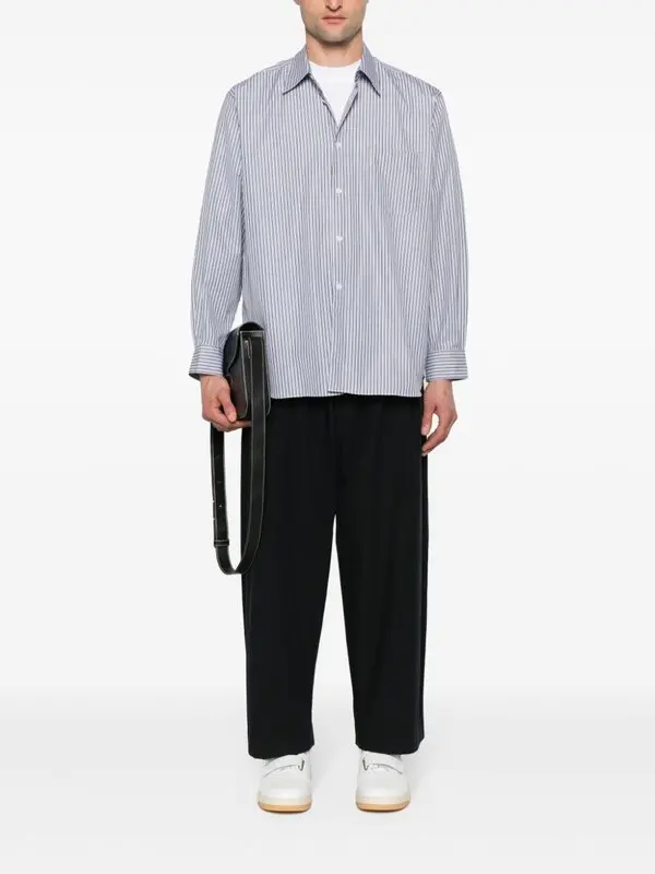 Comme Des Garçons Striped Cotton Shirt - Blue