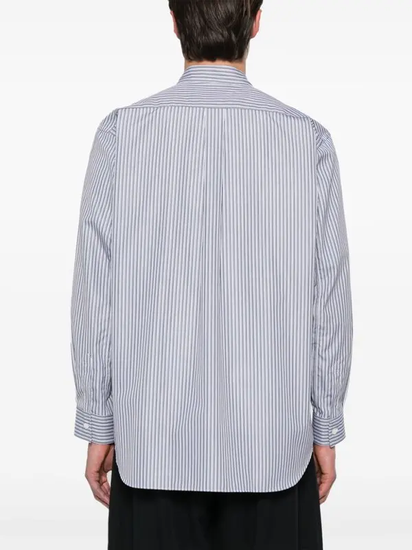 Comme Des Garçons Striped Cotton Shirt - Blue