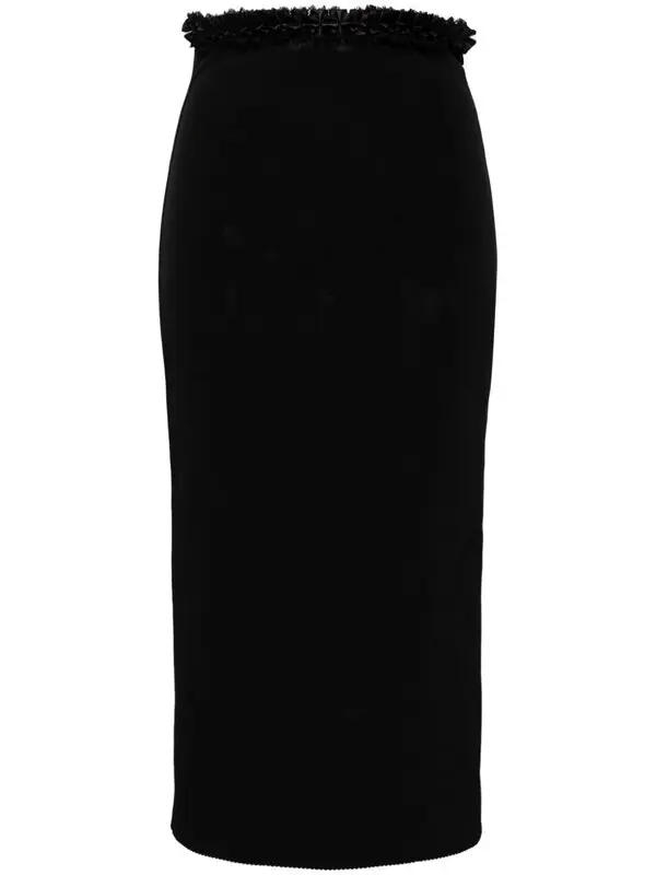 Mach & Mach Ruffle-trim Pencil Skirt