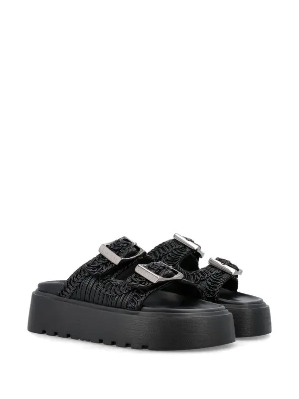 Casadei Birky Ale Flatform Slides - Black