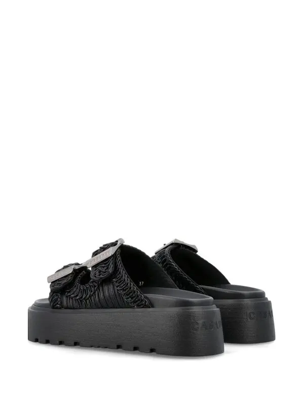 Casadei Birky Ale Flatform Slides - Black