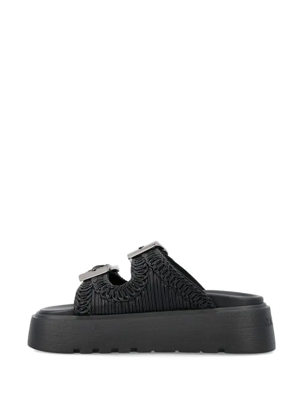 Casadei Birky Ale Flatform Slides - Black