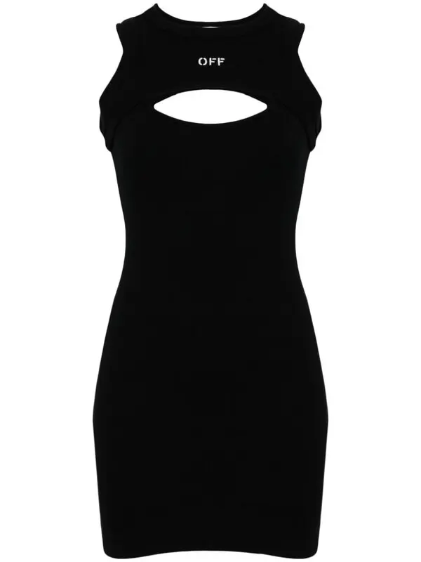 Off-White Logo-print Cut-out Minidress