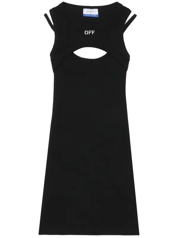Off-White Logo-print Cut-out Minidress