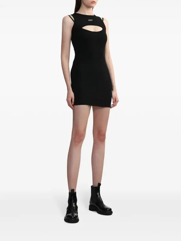 Off-White Logo-print Cut-out Minidress