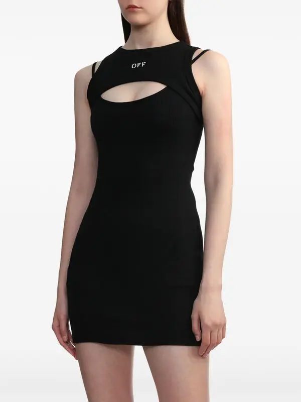 Off-White Logo-print Cut-out Minidress