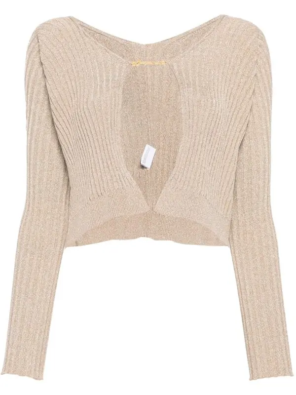 Jacquemus Pralu Lurex Cardigan - Gold