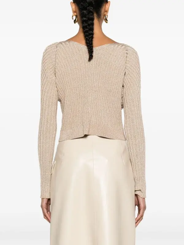 Jacquemus Pralu Lurex Cardigan - Gold