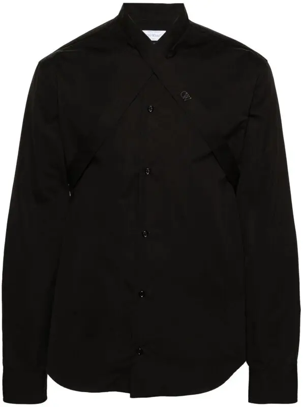 Off-White Duchesse-collar Cotton Shirt - Black