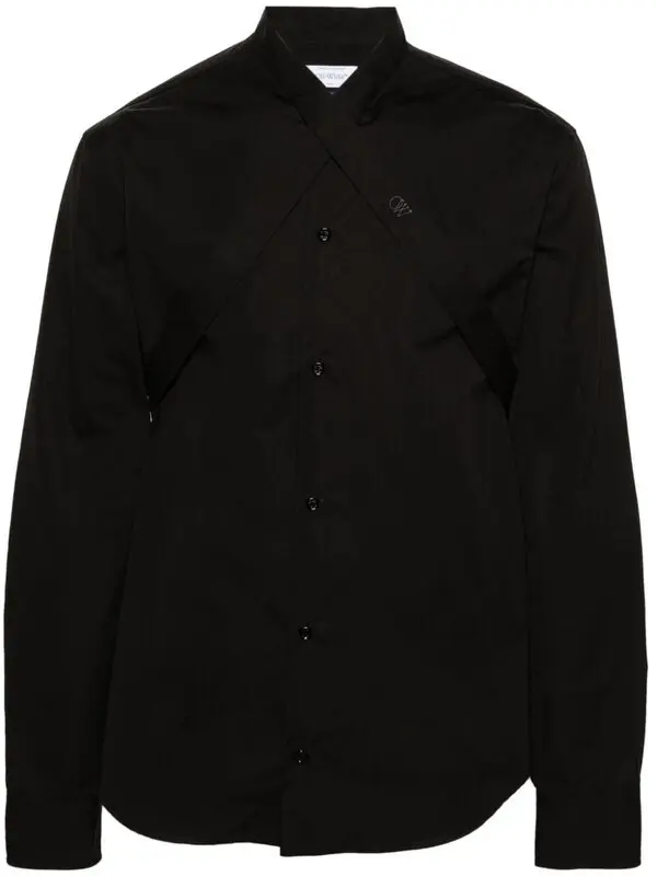 Off-White Duchesse-collar Cotton Shirt - Black