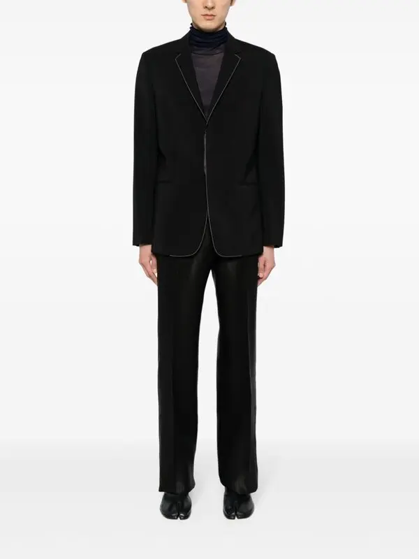 MAISON MARGIELA Herringbone Straight-leg Trousers - Black