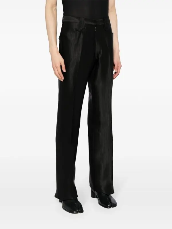 MAISON MARGIELA Herringbone Straight-leg Trousers - Black
