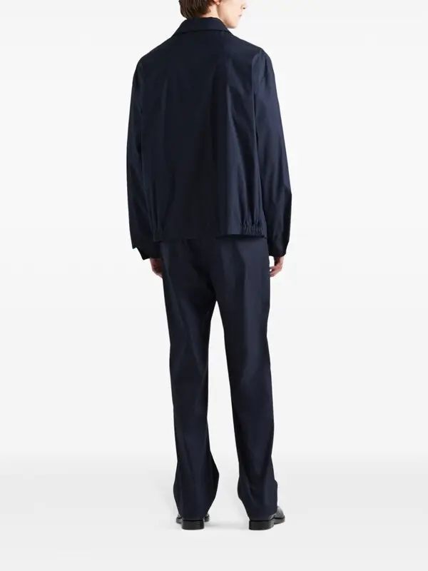 Prada Logo-patch Cotton Jacket - Blue