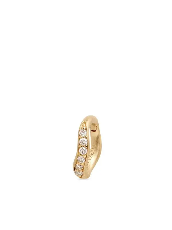 LARK & BERRY 14k Yellow Diamond Dune Hoop Earring - Gold