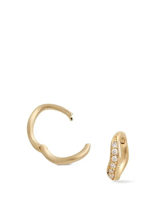 LARK & BERRY 14k Yellow Diamond Dune Hoop Earring - Gold