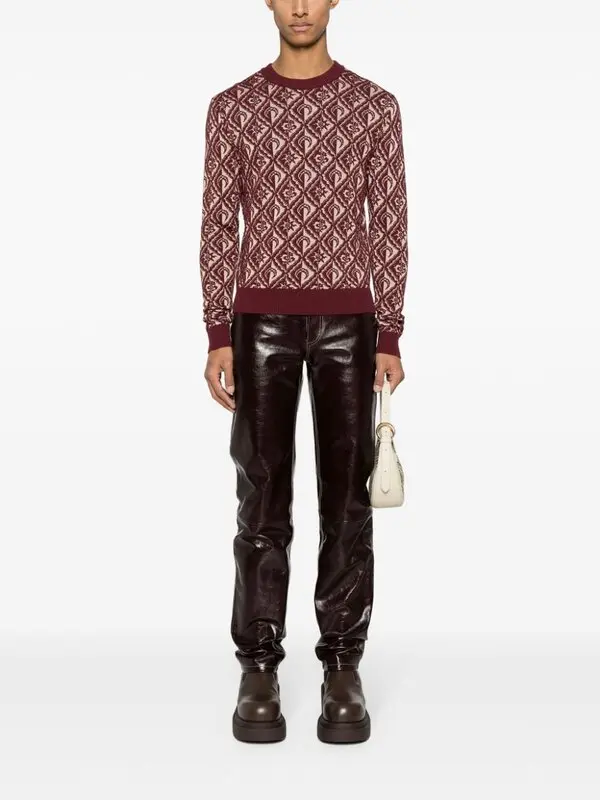 MARINE SERRE Patterned-jacquard Wool-blend Jumper