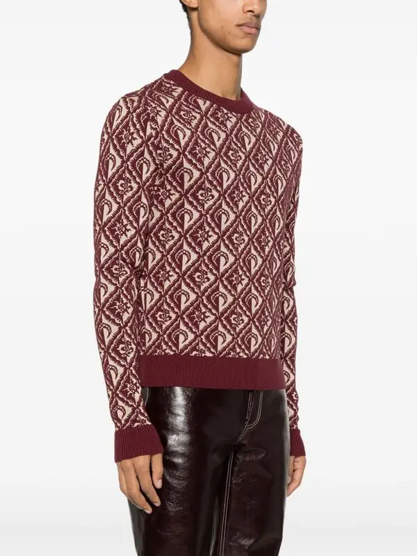 MARINE SERRE Patterned-jacquard Wool-blend Jumper