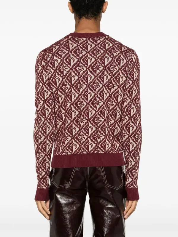 MARINE SERRE Patterned-jacquard Wool-blend Jumper