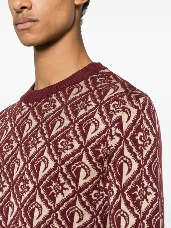 MARINE SERRE Patterned-jacquard Wool-blend Jumper