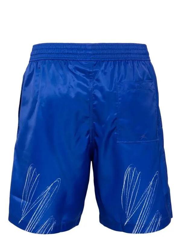 Off-White Scribble Diags-print Elasticated Swim Shorts