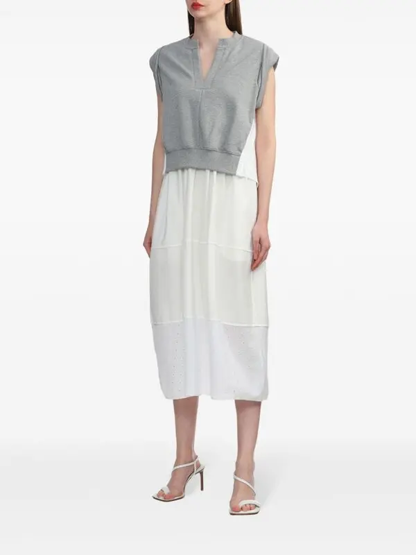 3.1 Phillip Lim Layered Jersey-panel Midi Dress - White