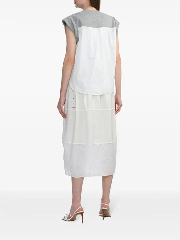 3.1 Phillip Lim Layered Jersey-panel Midi Dress - White