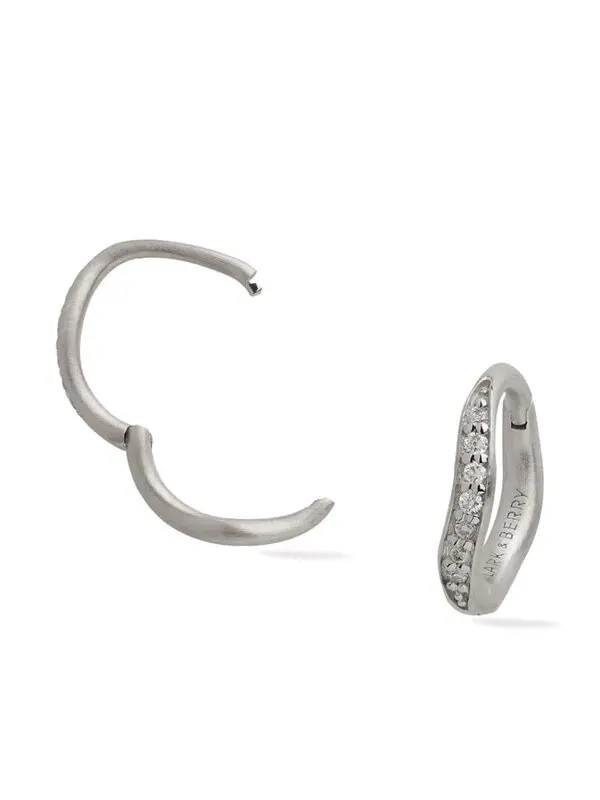 LARK & BERRY 14k Gold Diamond Hoop Earring - White