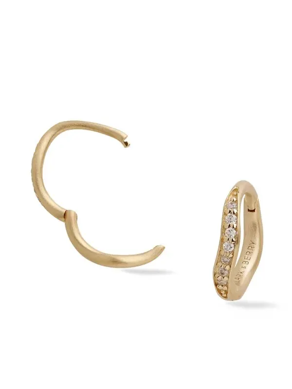 LARK & BERRY 14k Yellow Medium Dune Diamond Hoop Earring - Gold