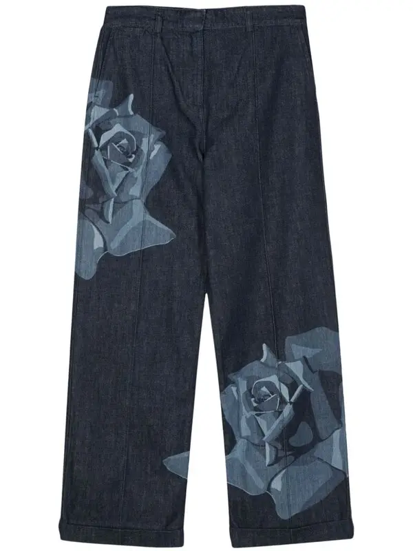 Kenzo Rose Straight-leg Jeans - Blue