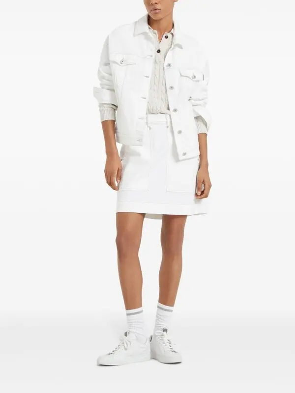 Brunello Cucinelli Monili Chain-embellished Dyed Skirt