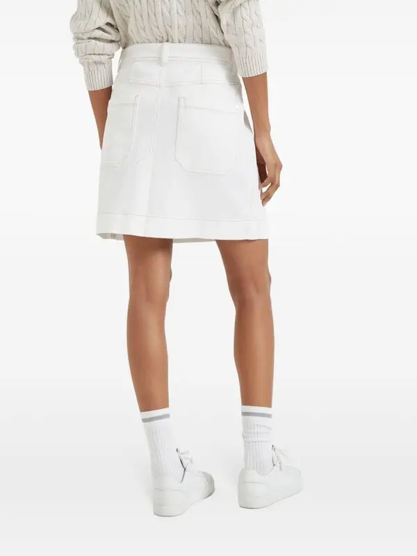 Brunello Cucinelli Monili Chain-embellished Dyed Skirt