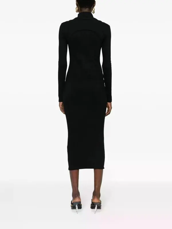 Off-White Off Stamp Rib Round Dress - Black