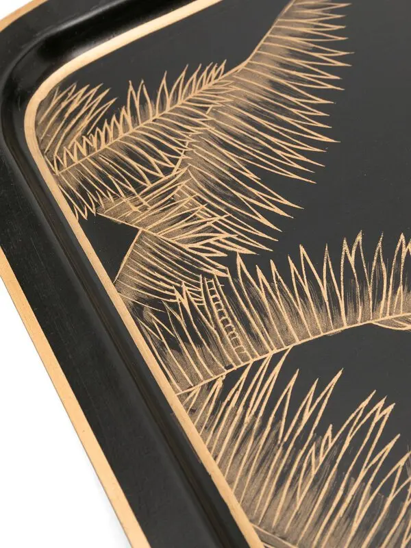 LES-OTTOMANS X Browns Palm Tree-print Iron Tray