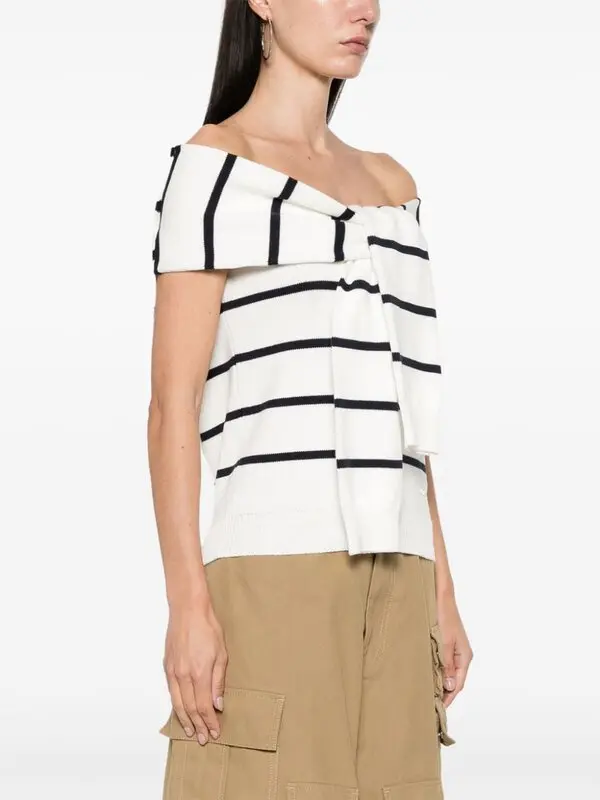 Dsquared2 Striped Knit Top With Decorative Sleeves