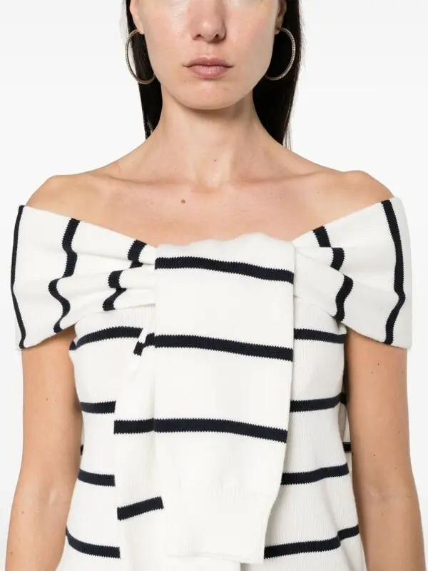 Dsquared2 Striped Knit Top With Decorative Sleeves