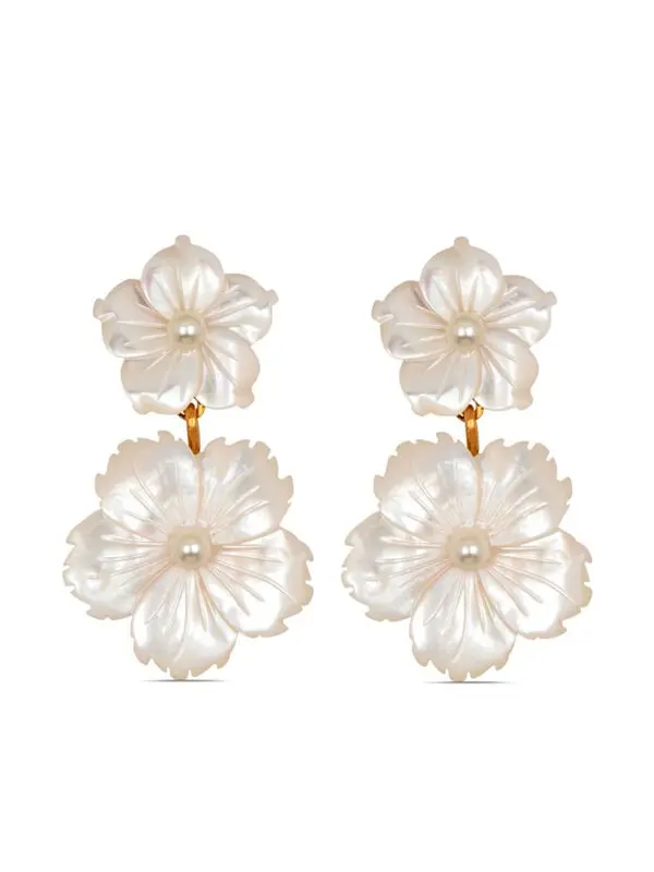 JENNIFER BEHR Tibby Floral Drop Earrings - Neutrals