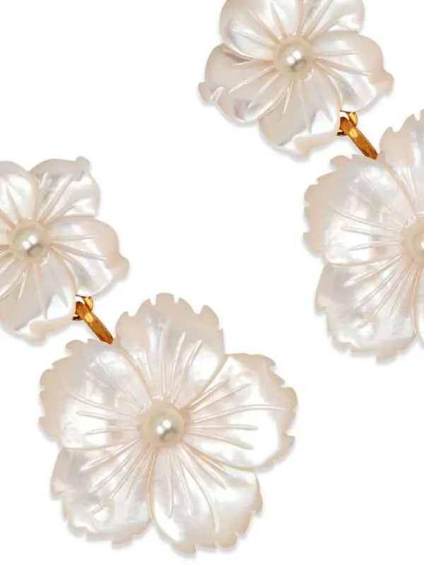 JENNIFER BEHR Tibby Floral Drop Earrings - Neutrals