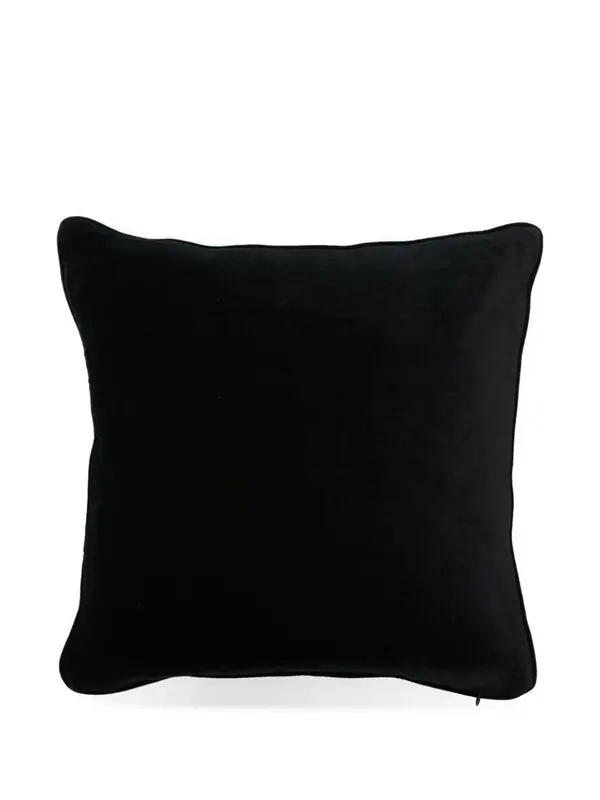 LES-OTTOMANS X Browns Embroidered Palms Velvet Cushion