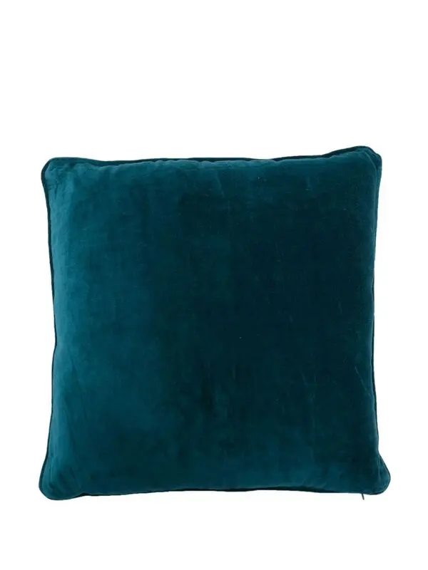 LES-OTTOMANS X Browns Embroidered Palms Velvet Cushion - Blue
