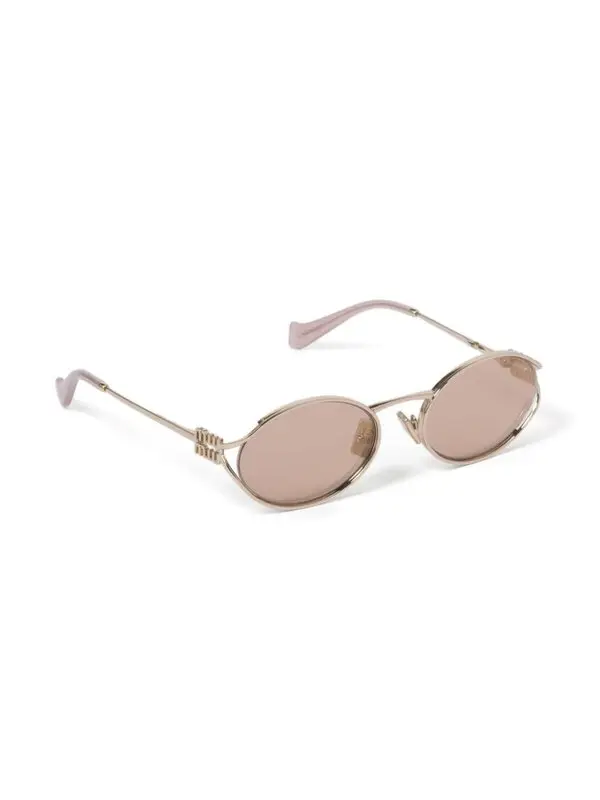 Miu Miu Logo Oval-frame Sunglasses