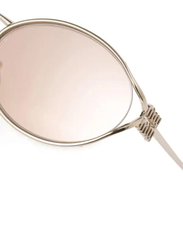 Miu Miu Logo Oval-frame Sunglasses