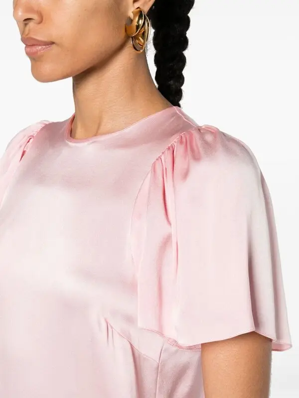 LANVIN Flutter-sleeve Silk Blouse
