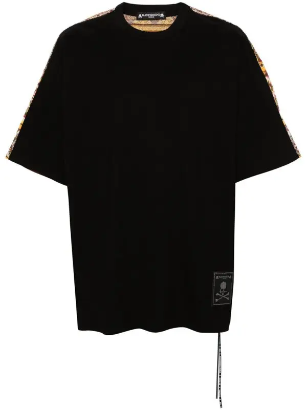 MASTERMIND WORLD Logo-patch Striped Cotton T-shirt