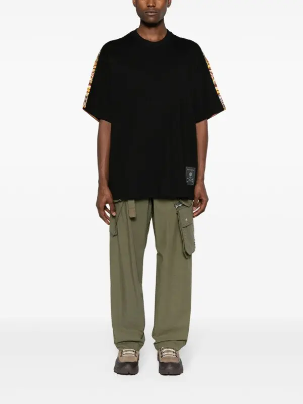 MASTERMIND WORLD Logo-patch Striped Cotton T-shirt